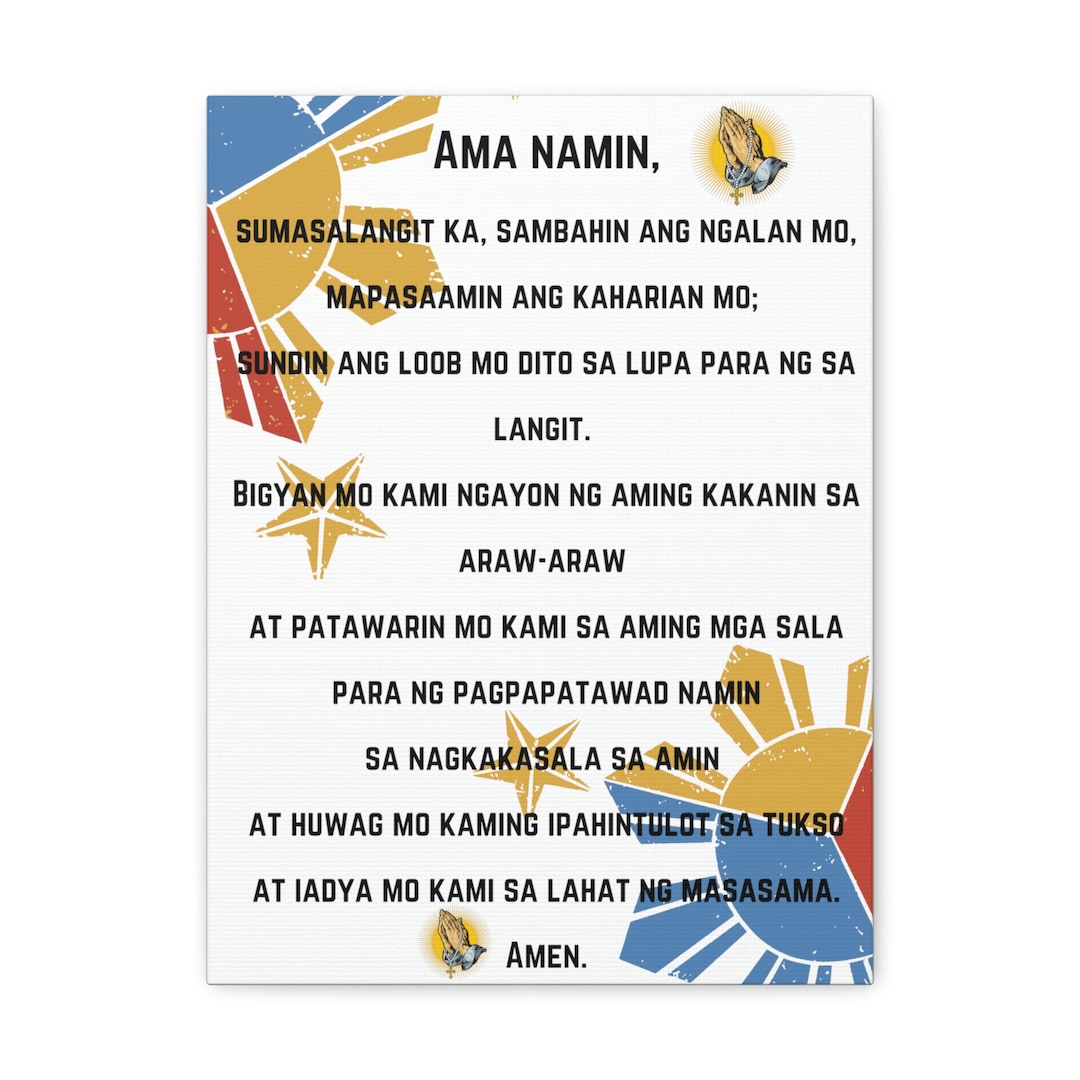 Philippines Ama Namin Prayer Canvas Philippine Wall Decor - Etsy