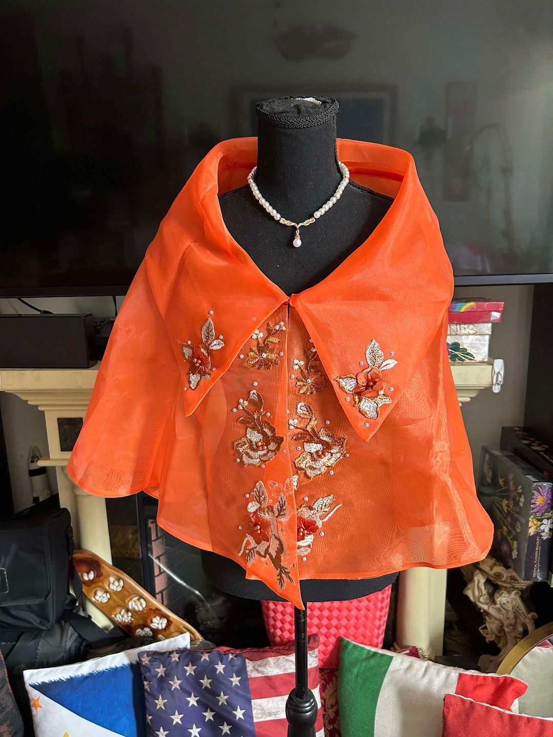 Philippines Filipino Modern Filipiniana Alampay Shawl Poncho Style ...