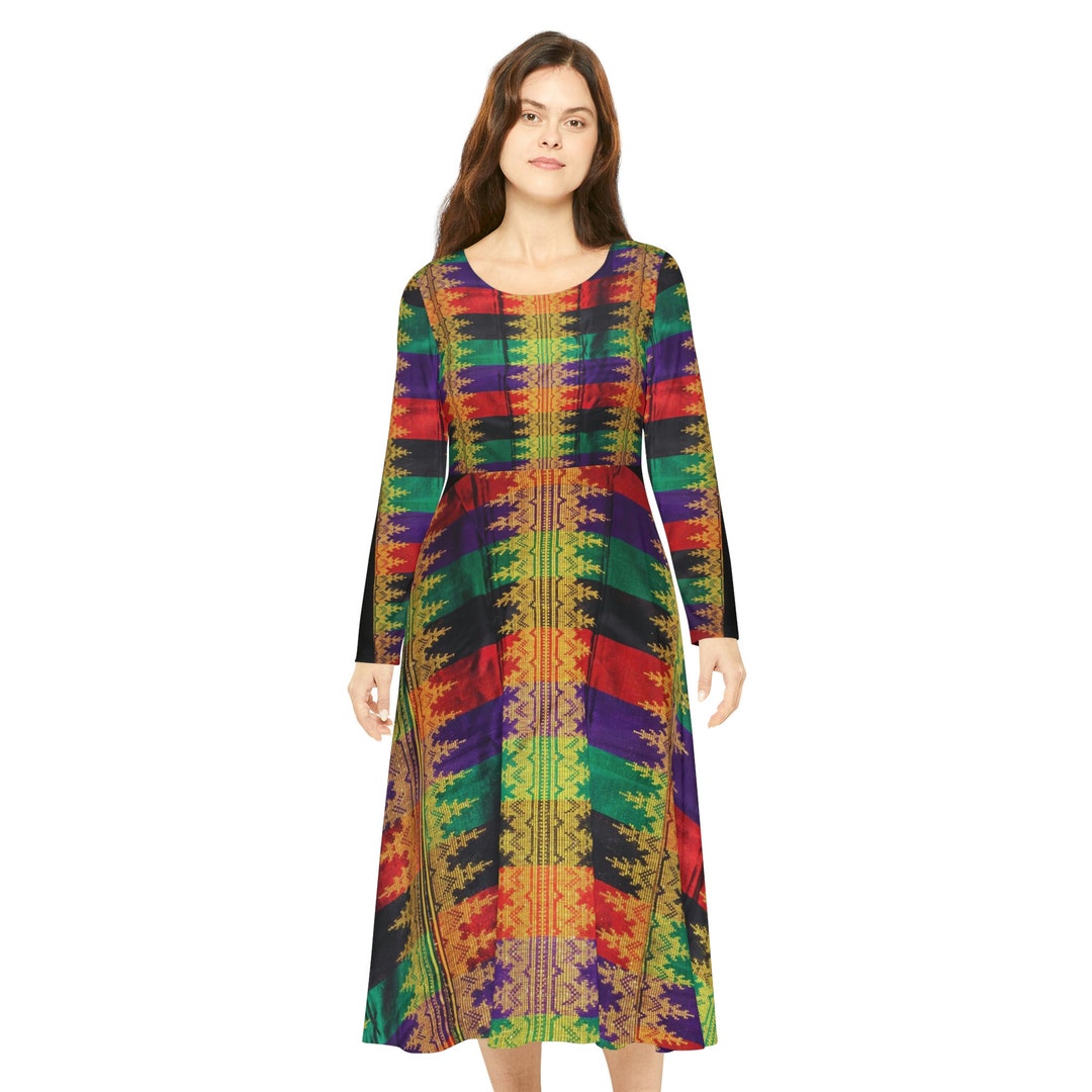 Philippines Filipino Crisply PRINTED Batik Inspired Women's Long Sleeve ...