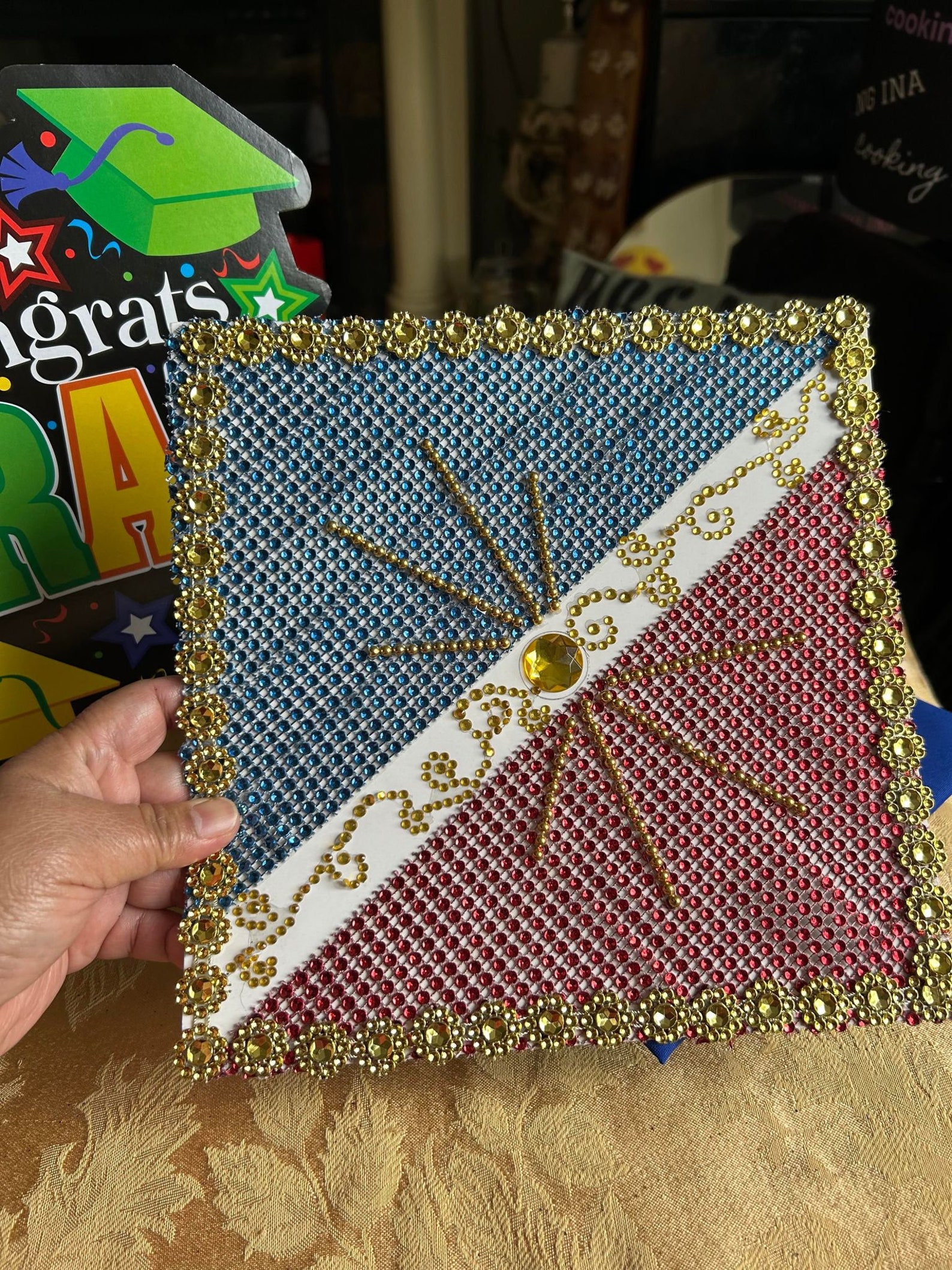 Philippines Filipino Flag Inspired Graduation Cap Topper With Blings ...