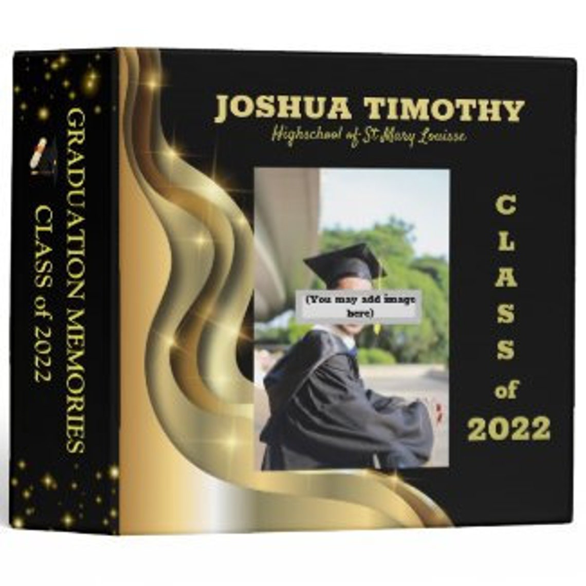 Personalized Class of 2022 Graduation Binder Gold and Black - Etsy
