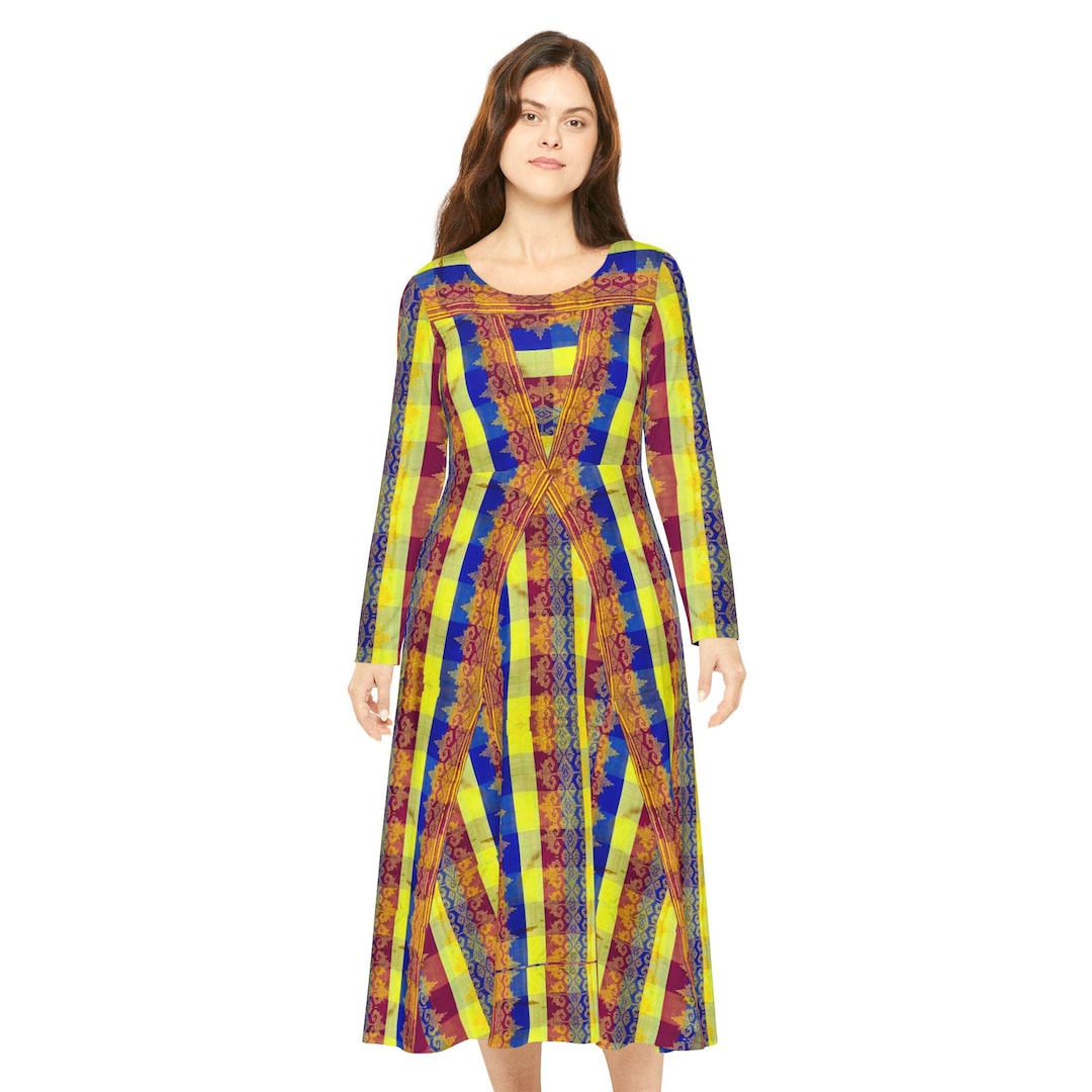 Philippines Filipino Mindanao Batik Inspired Women's Long Sleeve Dance ...