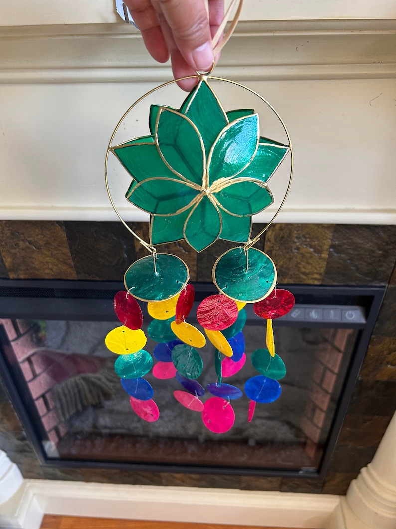 Traditional Philippine Capiz Mini Parol Star Flower Lantern, High ...