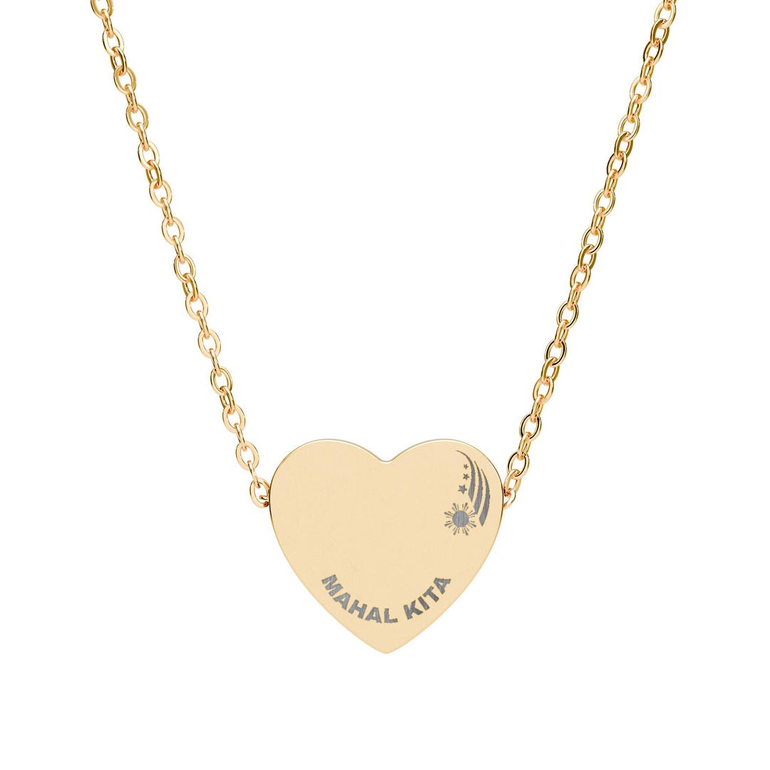 Personalizable Philippines Inspired Engraved Heart Necklace, With Name ...