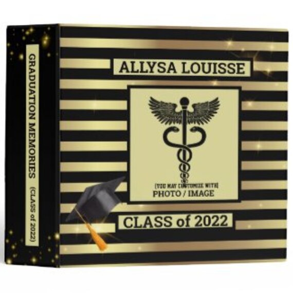 Personalized Class of 2022 Graduation Binder Black & Gold | Etsy