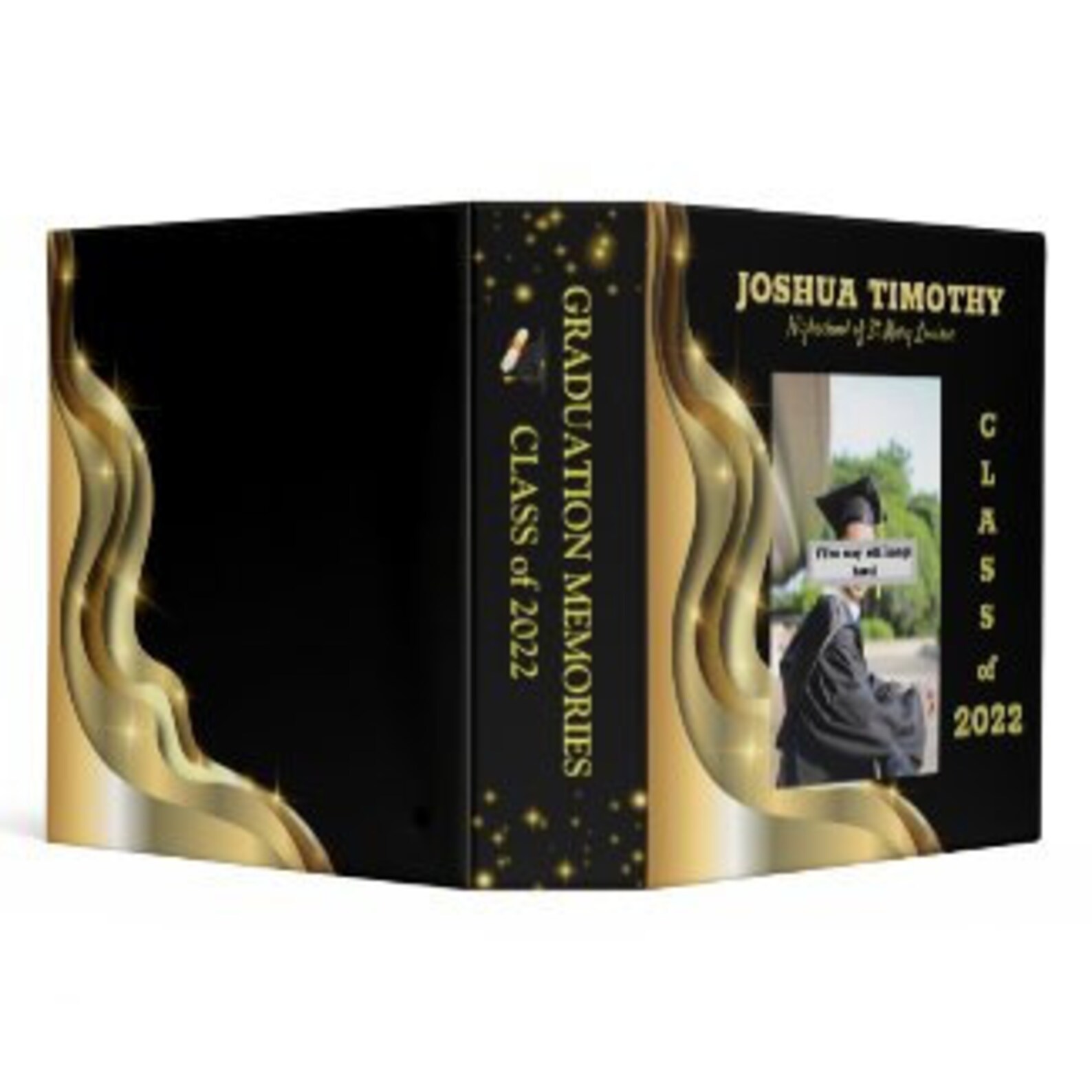 Personalized Class of 2022 Graduation Binder Gold and Black - Etsy