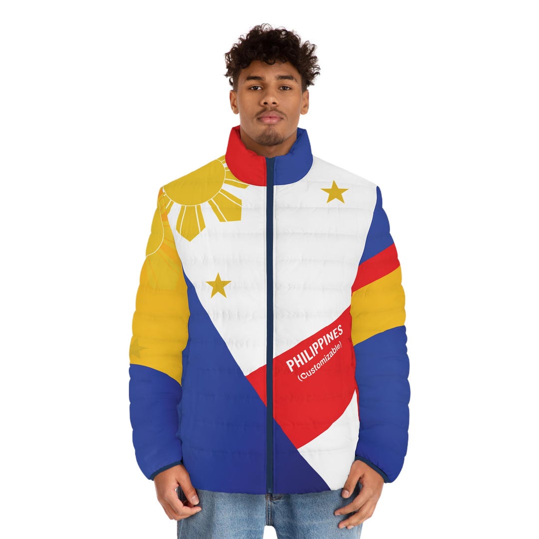 Customizable Filipino Men's Puffer Jacket With Philippine Flag Theme ...