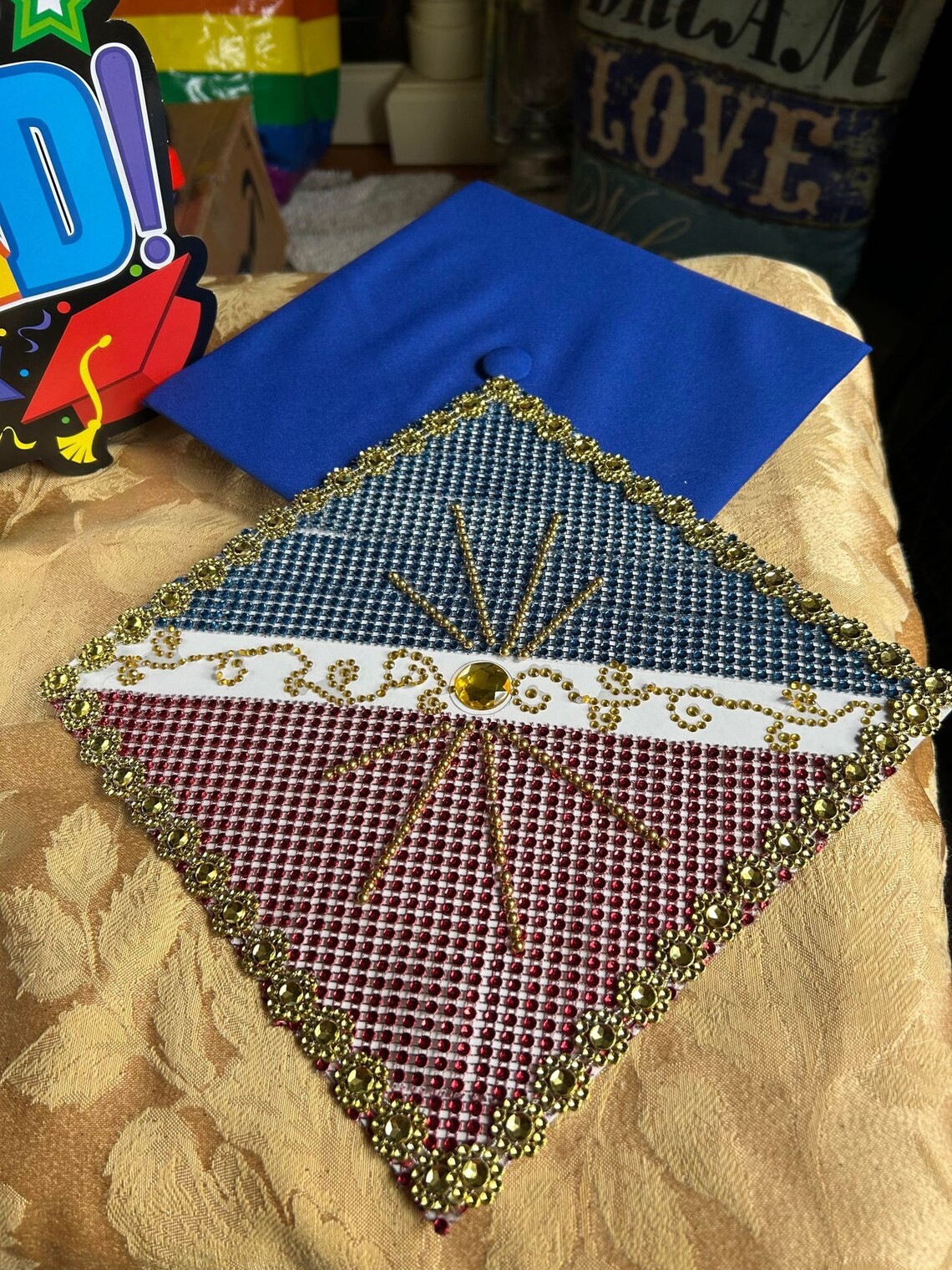 Philippines Filipino Flag Inspired Graduation Cap Topper With Blings ...