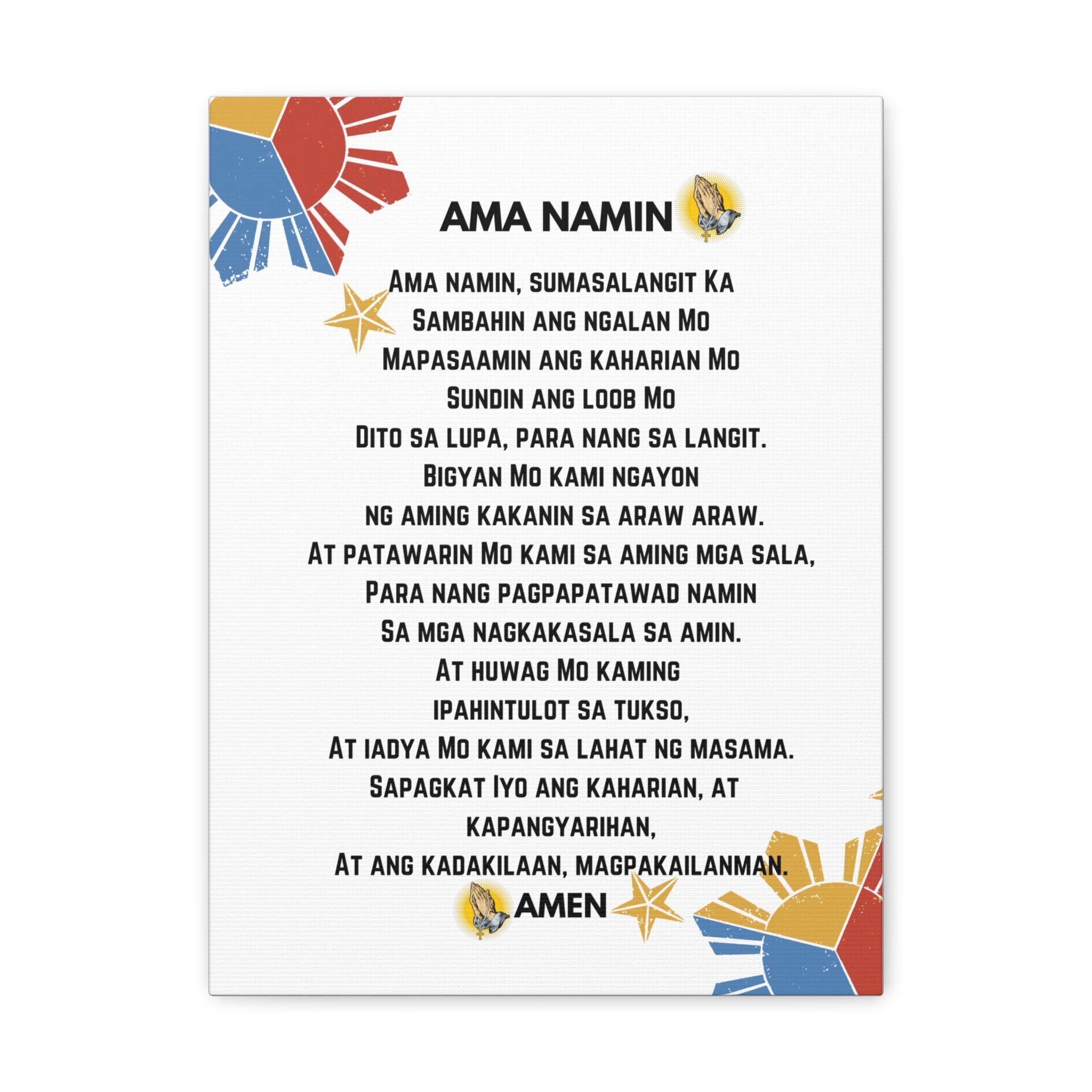 Philippines Ama Namin Lords Prayer in Tagalog Wall Decor | Easter ...
