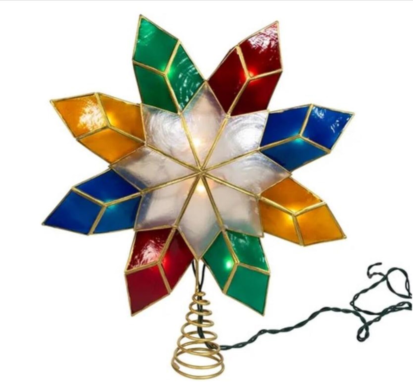 Philippines Traditional Capiz Star Tree Topper/multi Color Christmas ...