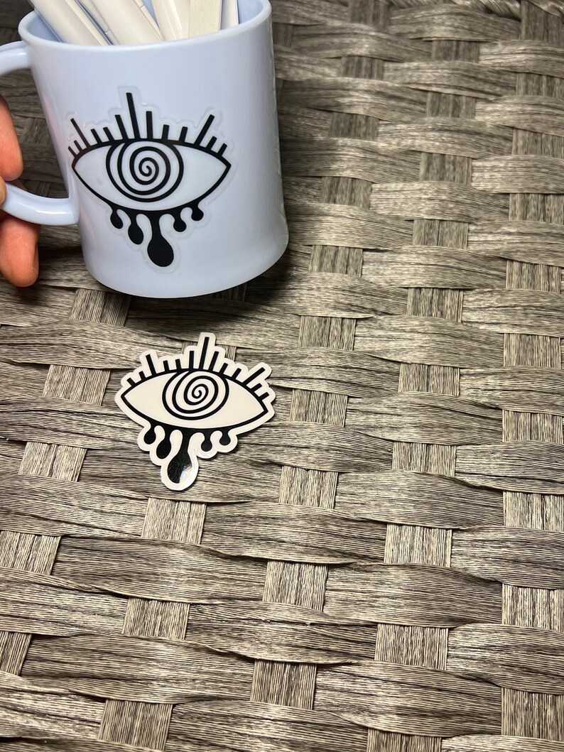 TRANSPARENT Boho Trippy Eye Sticker/ Boho Spiral Sticker/ Transparent ...