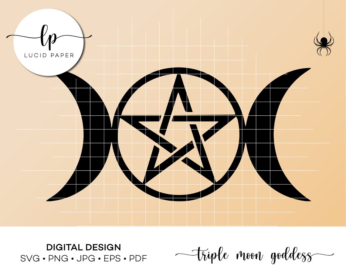 Triple Moon Goddess Cut File Instant Download Witchy SVG | Etsy