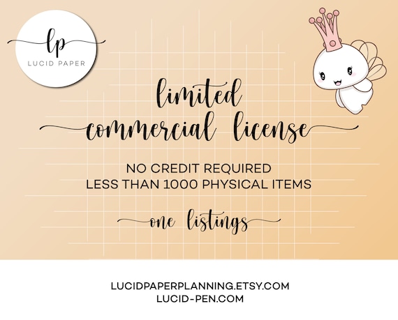 Limited Commercial License for One 1 Lucid Paper Planning - Etsy