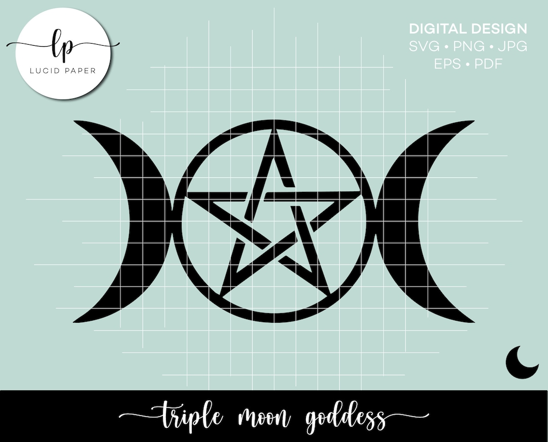 Triple Moon Goddess Cut File - Instant Download - Witchy SVG Design ...