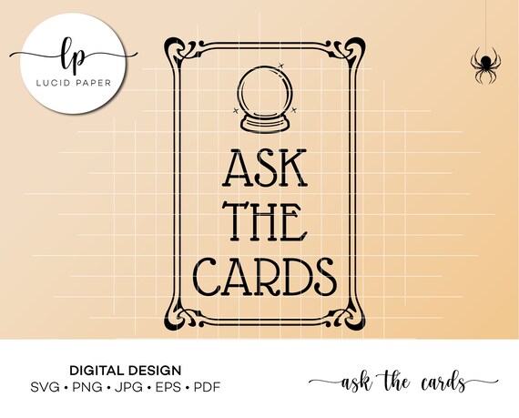 Ask the Cards Cut File Instant Download Witchy SVG Design | Etsy