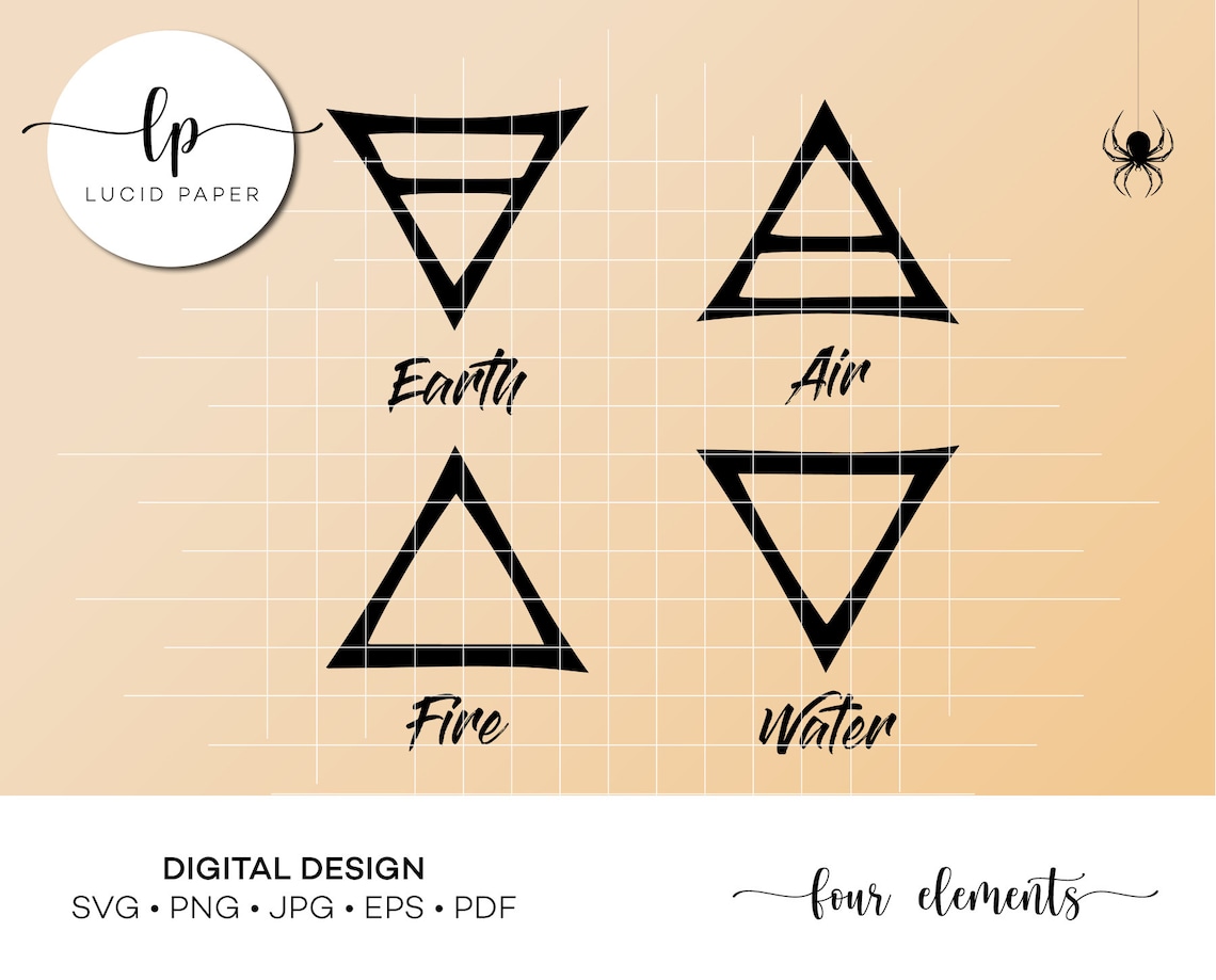 Four Elements Cut File Instant Download Witchy SVG Design | Etsy