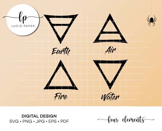 Four Elements Cut File Instant Download Witchy SVG Design | Etsy