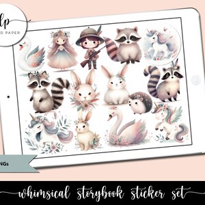 Whimsical Storybook Digital Stickers - Cute Storybook Characters ...