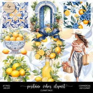 Positano Vibes Clipart Set -mediterranean Design Digital Stickers ...