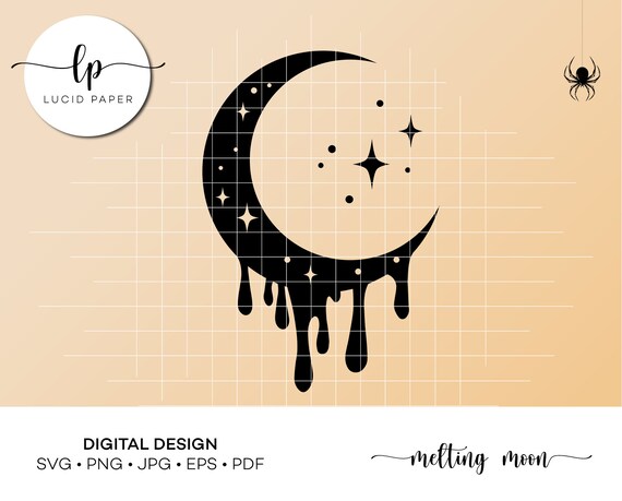 Melting Moon Cut File Instant Download Witchy SVG Cut File - Etsy