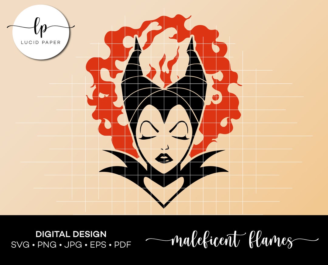 Maleficent Flames SVG Cut File Instant Download Sleeping - Etsy
