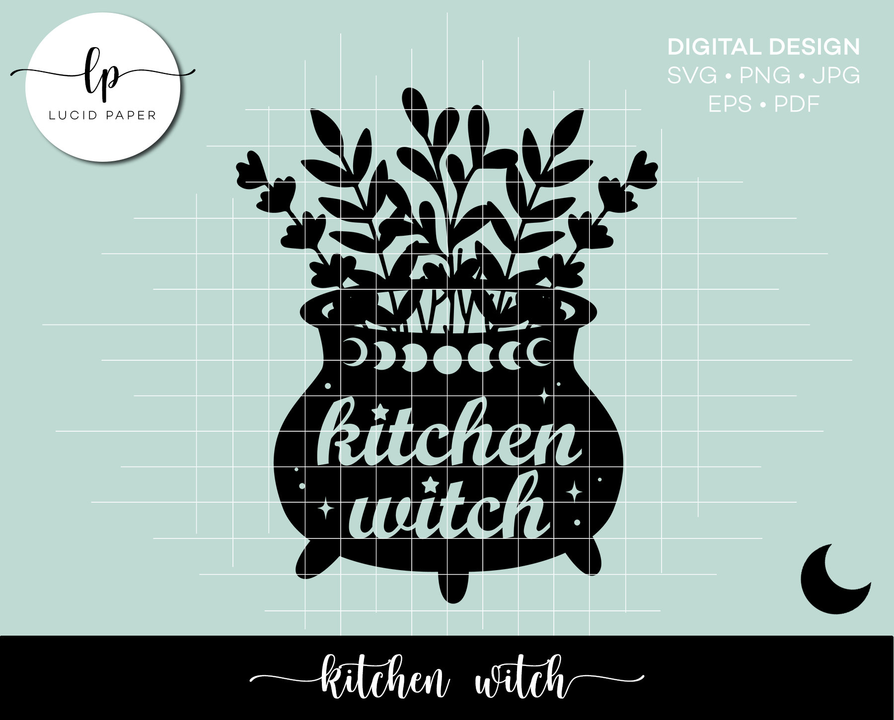 Kitchen Witch Cut File Instant Download Witchy Svg Design Etsy