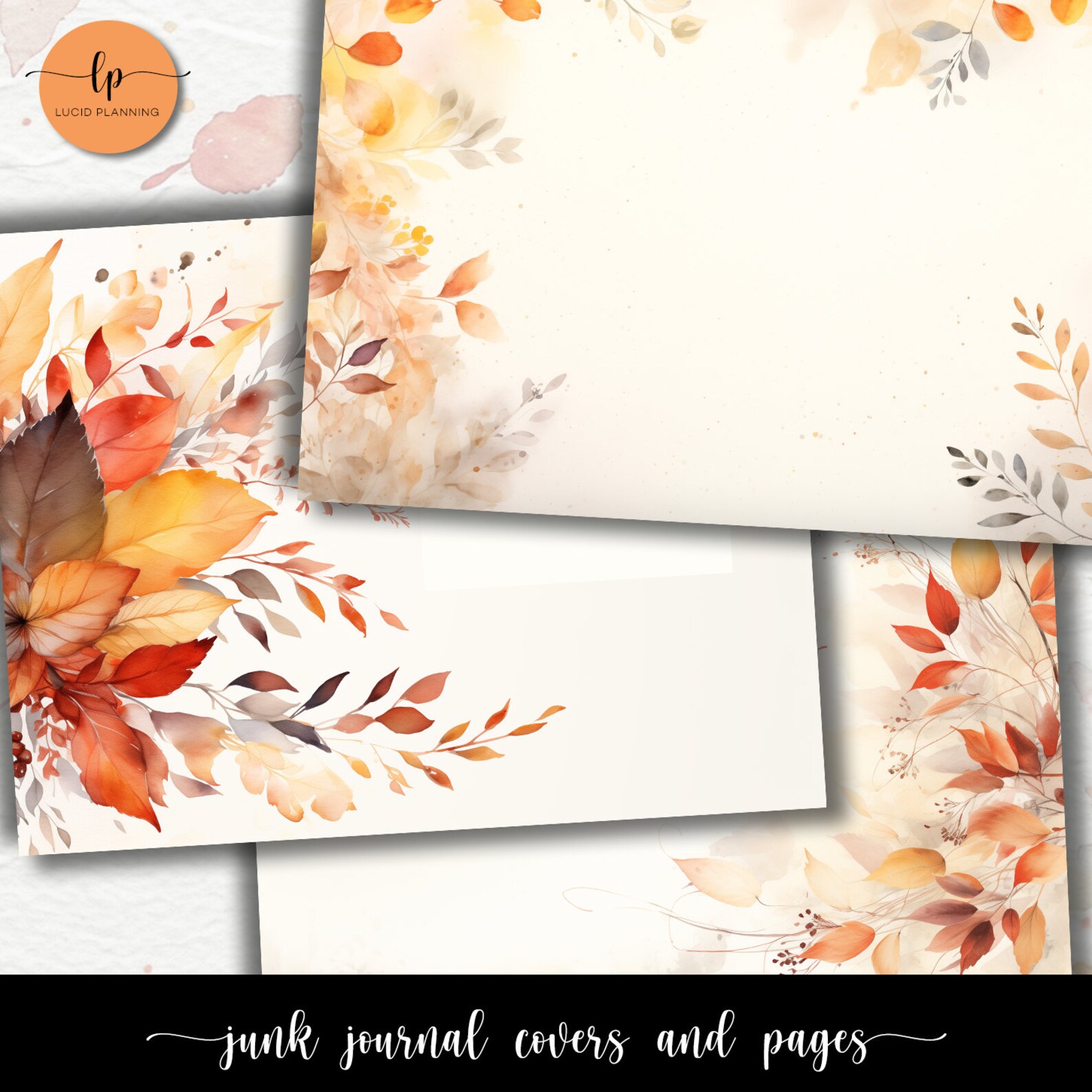 Thanksgiving Feast Junk Journal Covers and Pages - Autumn Journal Cover ...