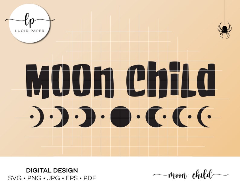Moon Child Cut File Moon Phases Instant Download Witchy - Etsy
