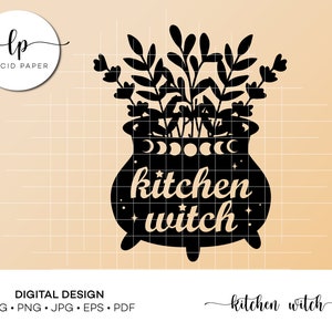 Kitchen Witch Cut File Instant Download Witchy SVG Design - Etsy