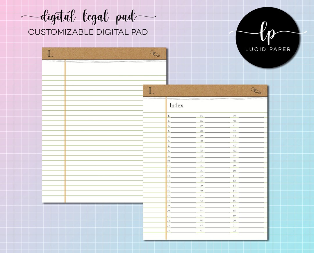 Digital Legal Pad in White, Liste Légal Digital Legal Pad, Digital ...