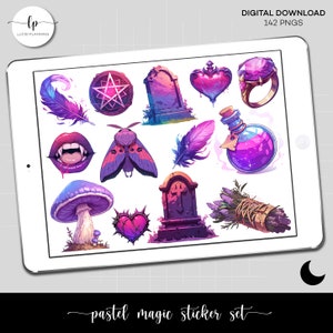 Pastel Magic Digital Stickers - Witchy Bundle Digital Planner Sticker ...