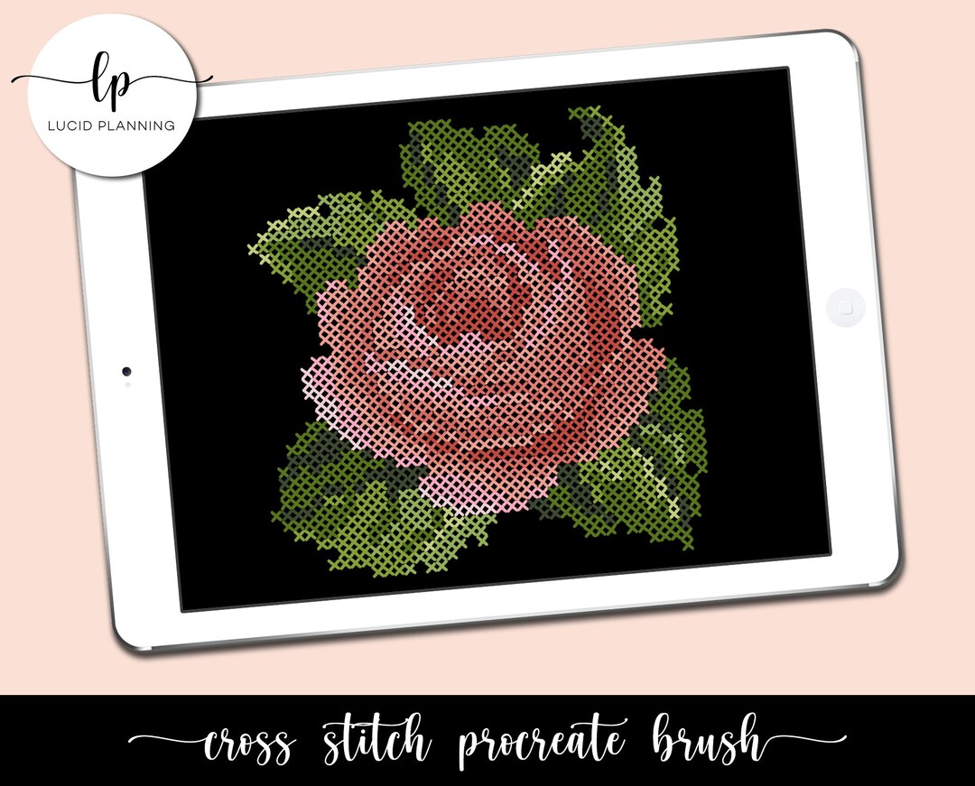 Cross Stitch Procreate Brush - Instant Download - Embroidery Procreate ...