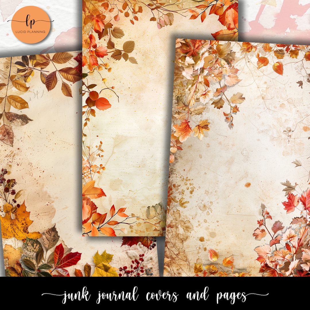 Thanksgiving Feast Junk Journal Covers and Pages - Autumn Journal Cover ...