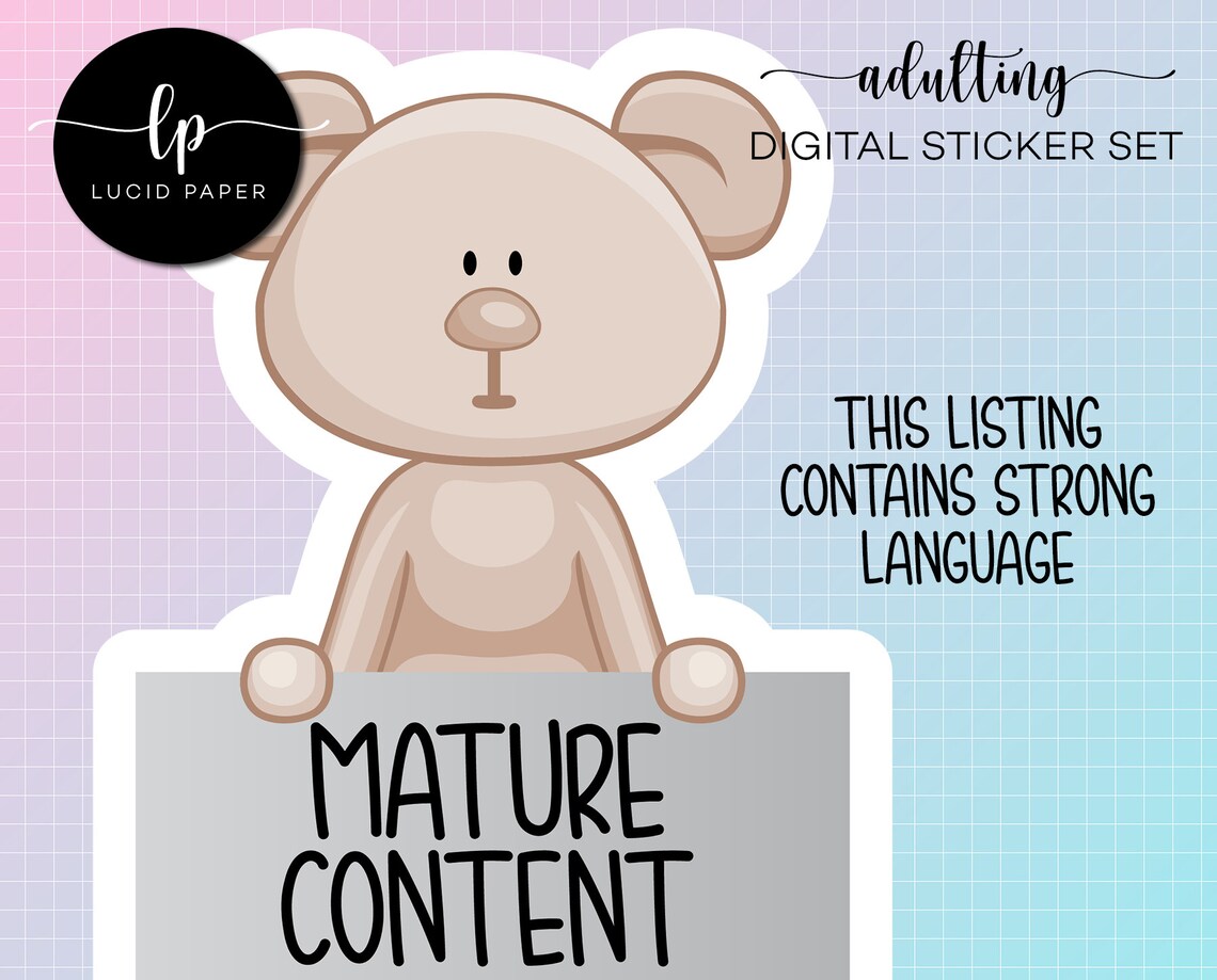 Adulting DIGITAL Sticker Set - Grown up Themed Digital Stickers ...