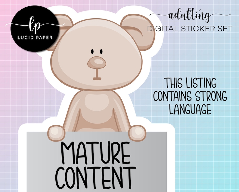 Adulting DIGITAL Sticker Set - Grown up Themed Digital Stickers ...