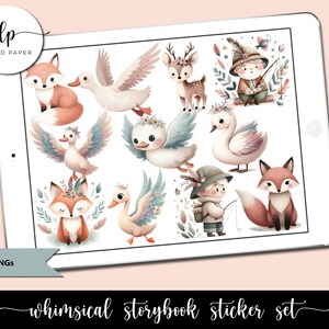 Whimsical Storybook Digital Stickers - Cute Storybook Characters ...