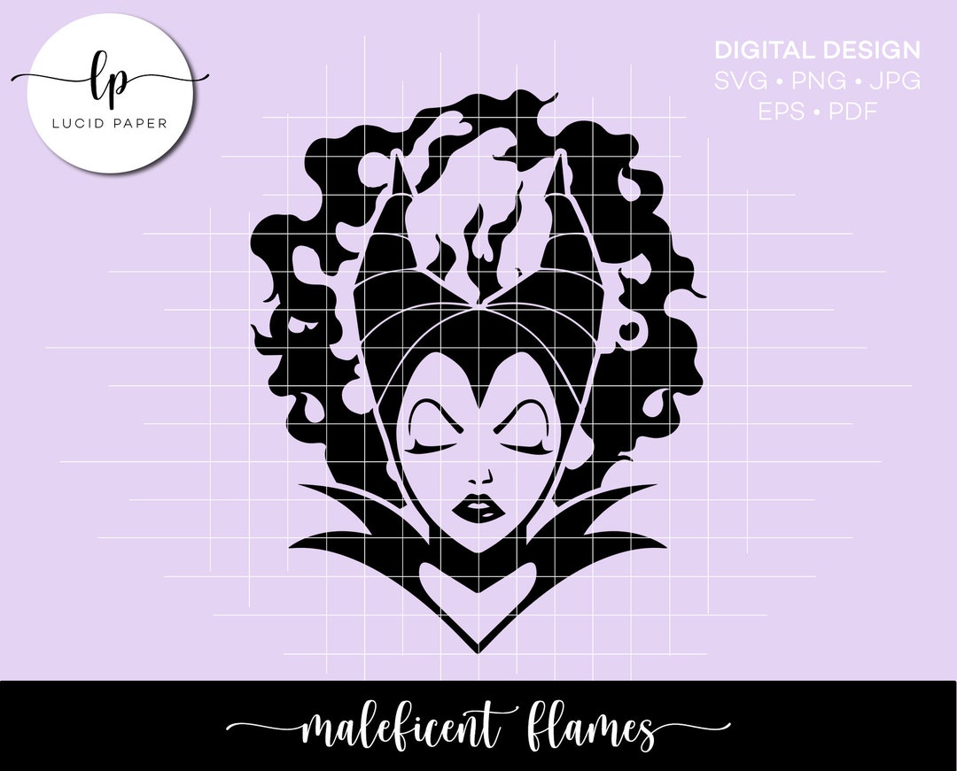 Maleficent Flames SVG Cut File - Instant Download - Sleeping Beauty SVG ...