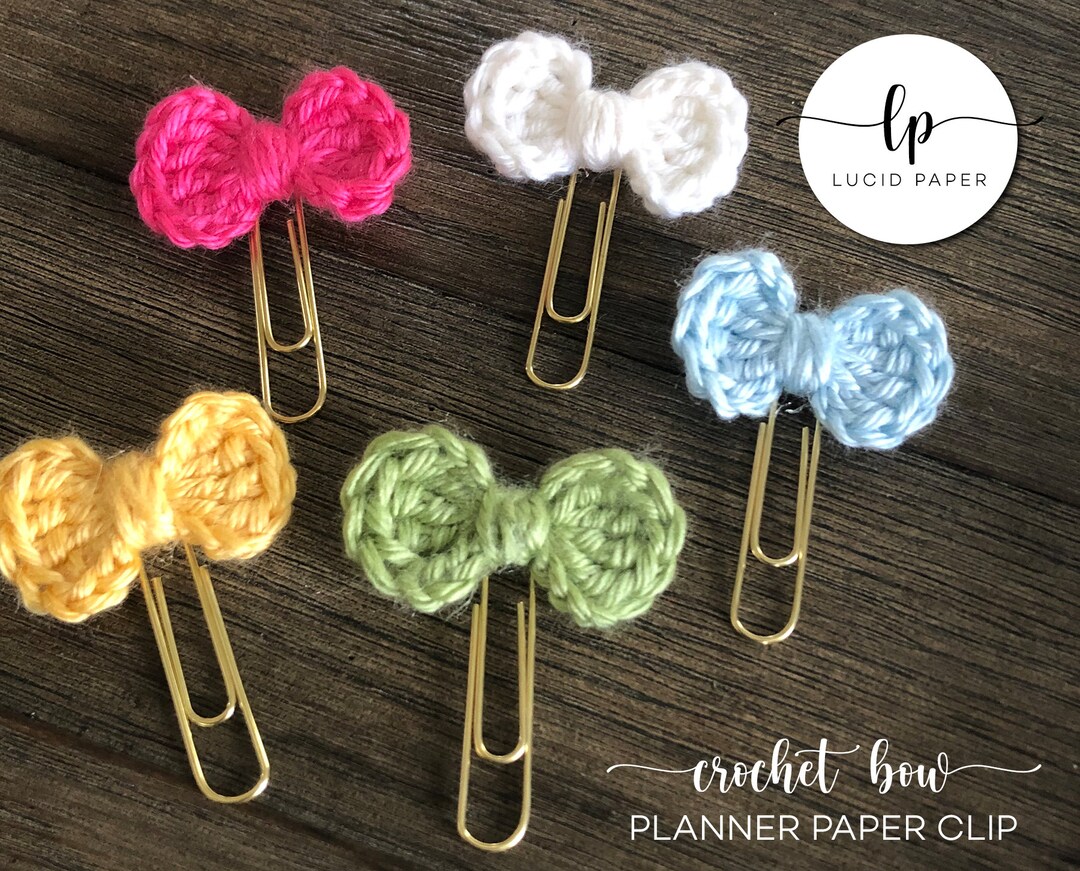 Crochet Bow Paper Clip – Handmade Planner Accessory - Etsy