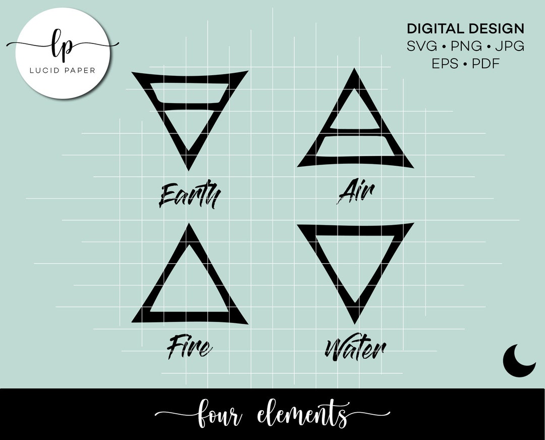 Four Elements Cut File - Instant Download - Witchy SVG Design - Pagan ...