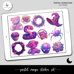 Pastel Magic Digital Stickers - Witchy Bundle Digital Planner Sticker ...