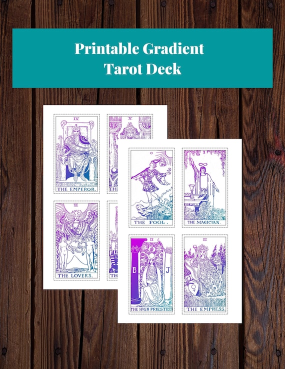 Printable Gradient Tarot Deck | Etsy