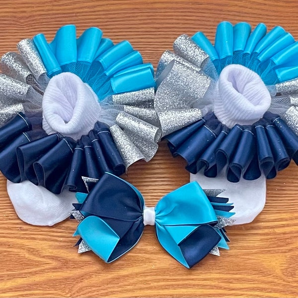 Navy Blue Ruffle Socks - Etsy
