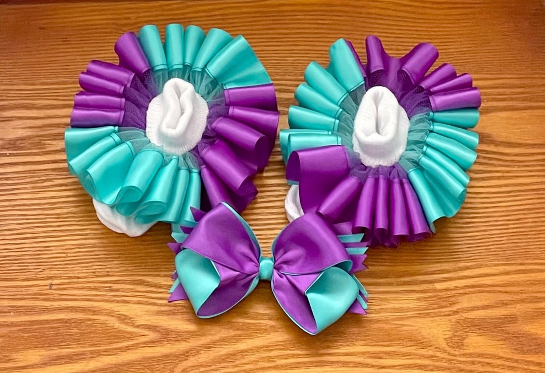 Mermaid Themed Tutu Socks, Purple and Aqua Ruffle Socks, Tutu Socks ...