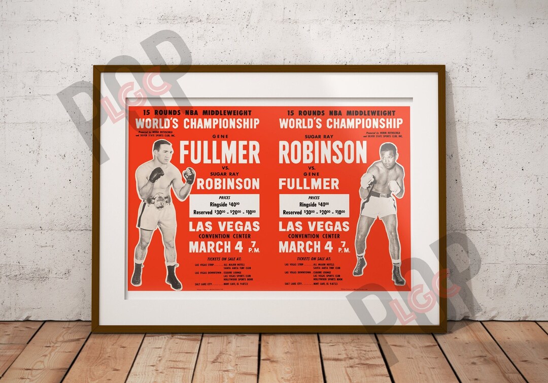 Sugar Ray Robinson Vs Fulmer IV Vintage Boxing Poster High Quality ...