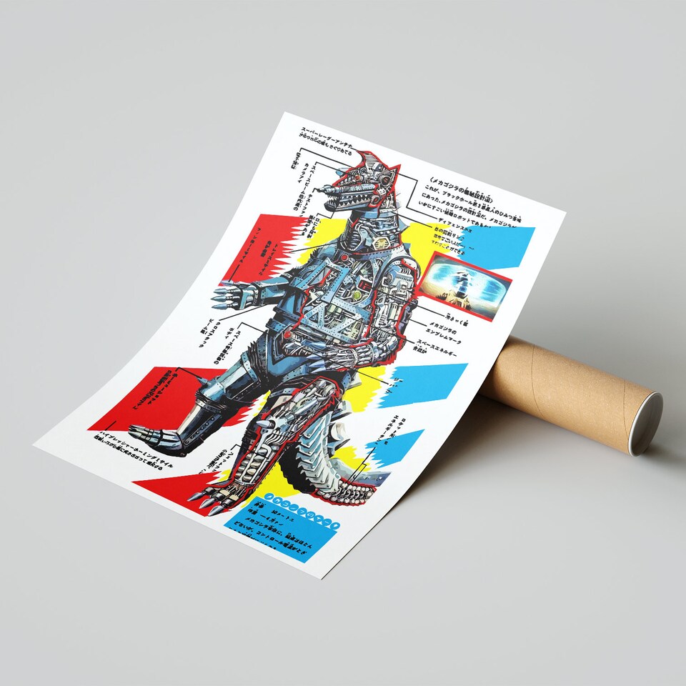 Mechagodzilla Anatomy Kaiju Diagram Premium Matte Vertical Poster ...