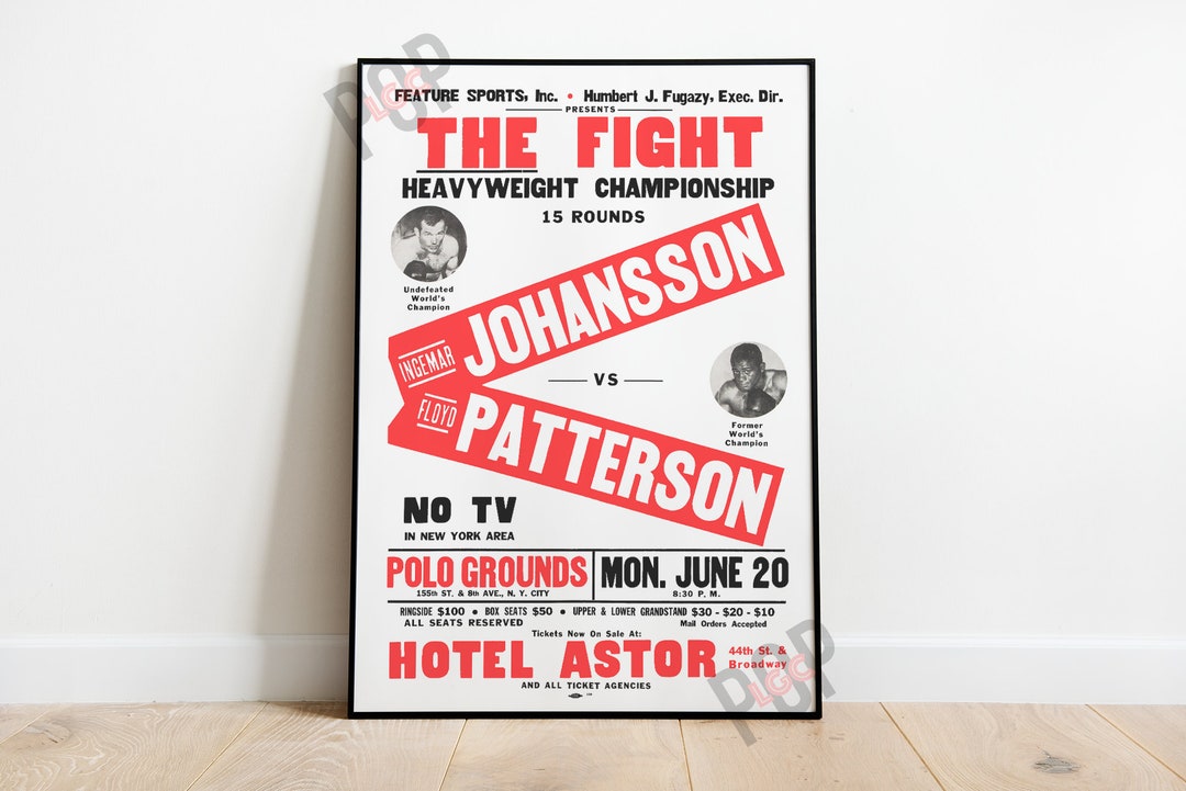 Johansson Vs Patterson II Vintage Boxing Poster High Quality Unframed ...