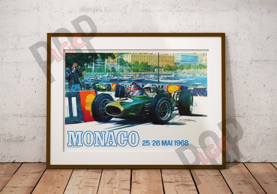 1968 Monaco Grand Prix Formula One Racing Print Vintage - Etsy