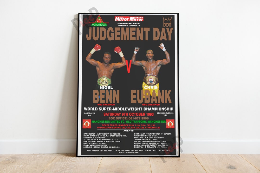 Benn Vs Eubank II Vintage Boxing Poster High Quality Unframed Poster, Boxing Print - Etsy