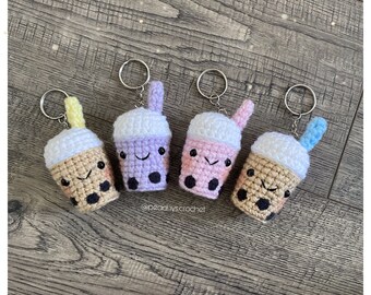 Crochet Pattern for Bubble Tea Boba Keychain - Etsy