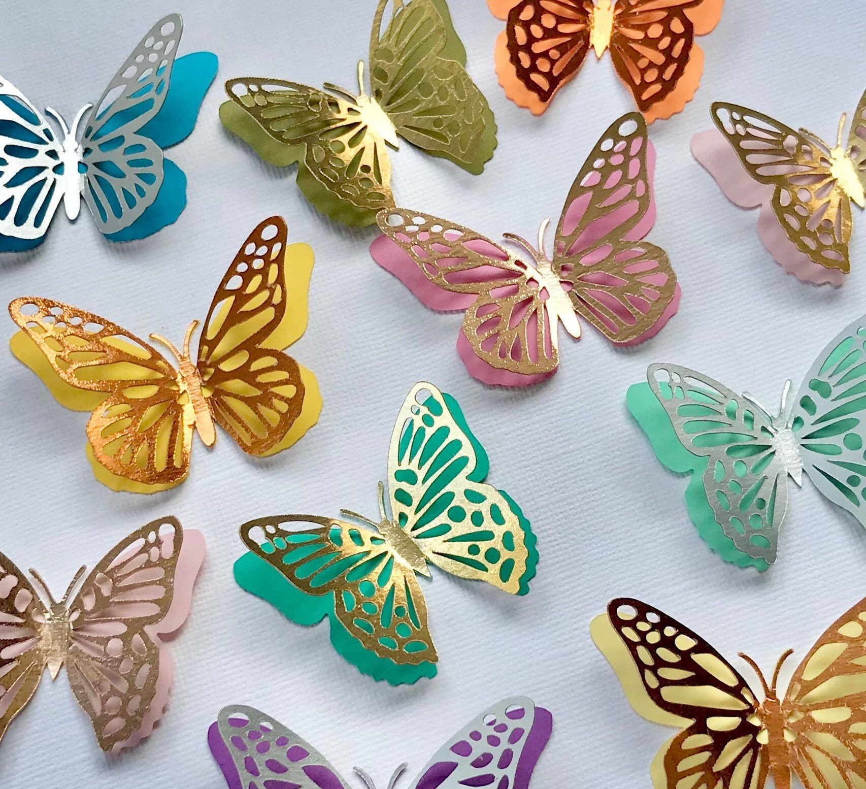LARGE 3D Foil Paper Butterfly Cut Outs Set of 4 Butterflies | Etsy